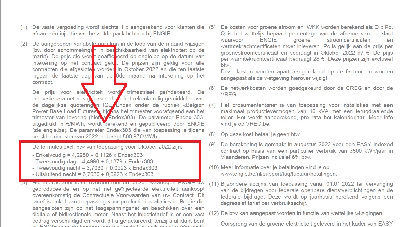 Hoeveel bedraagt de kWh-prijs van mijn bestaand variabel contract en ... Hoeveel bedraagt de kWh-prijs van mijn bestaand variabel contract en ...